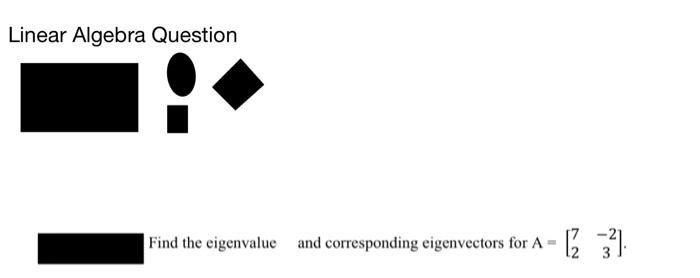 Solved Linear Algebra Question Find the eigenvalue and | Chegg.com
