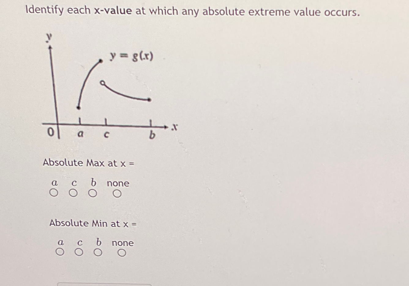 Identify each x-value at which any absolute extreme | Chegg.com