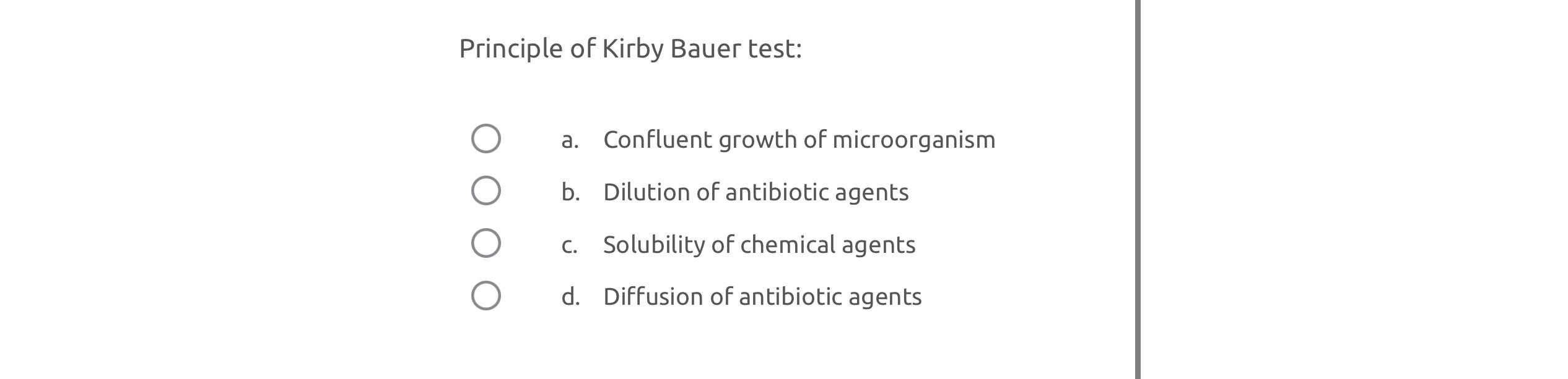 Solved Principle of Kirby Bauer test:a. ﻿Confluent growth of | Chegg.com
