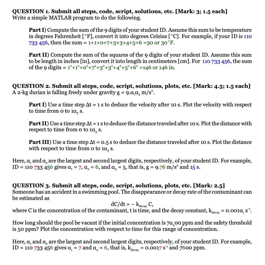 Solved QUESTION 1. ﻿Submit all steps, code, script, | Chegg.com
