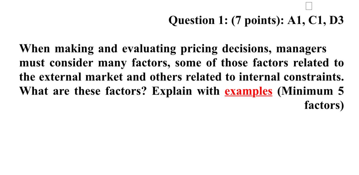 Solved Question 1: (7 points): A1, C1, D3When making and | Chegg.com Solved Question 1: (7 points): A1, C1, D3When making and | Chegg.com