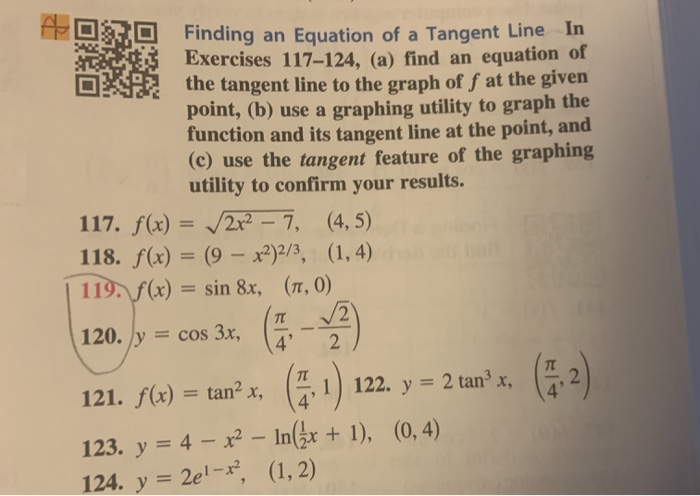 Solved Finding an Equation of a Tangent Line In Exercises | Chegg.com