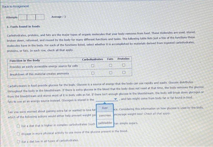 Solved Back to Assignment Attempts Average/3 1. Fuels found | Chegg.com