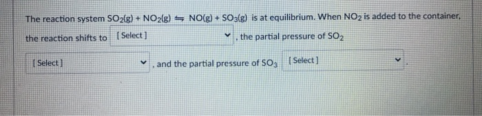 Solved The reaction system SO2(g) + NO2(g) = NO(g) + SO3(g) | Chegg.com