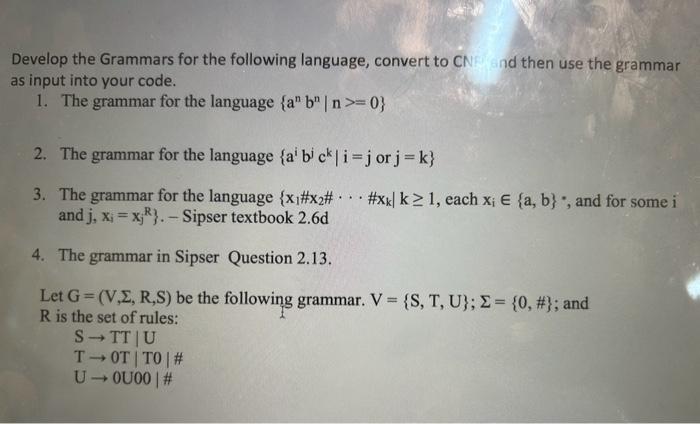 Solved produce thr grammar from thr given language in thr | Chegg.com