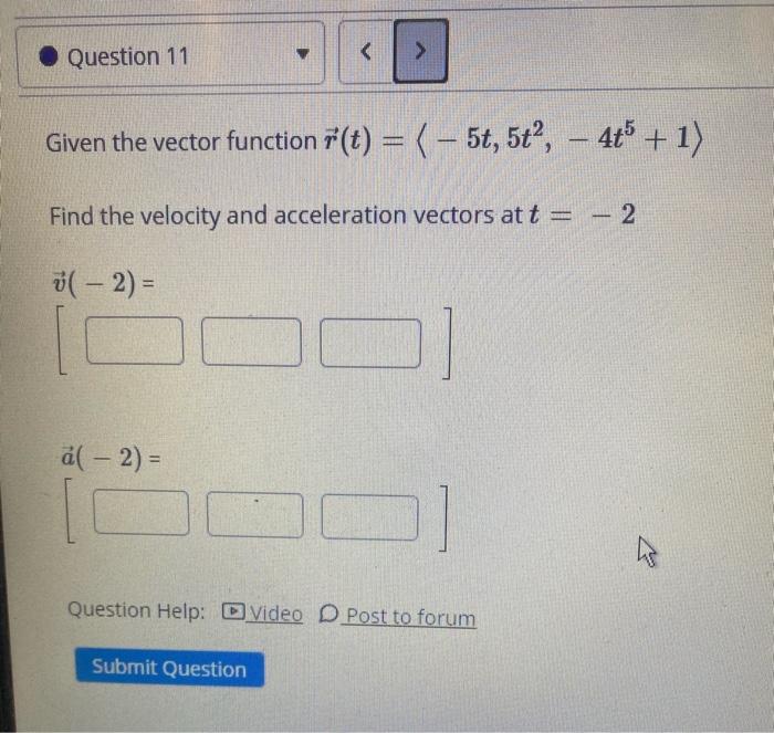 Solved Given the vector function r(t) = | Chegg.com