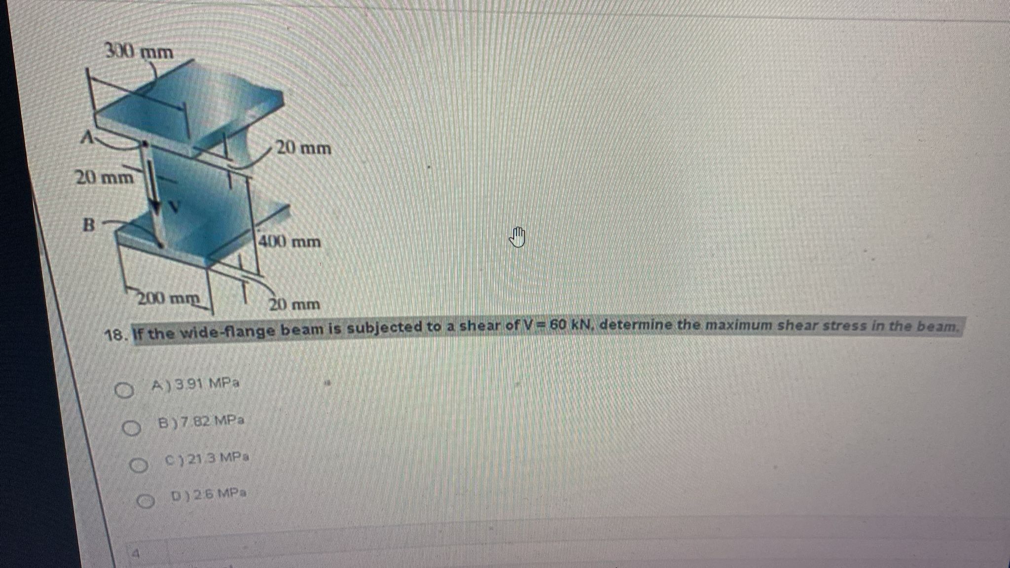 Solved If ﻿the wide-flange beam is ﻿subjected to ﻿a shear | Chegg.com