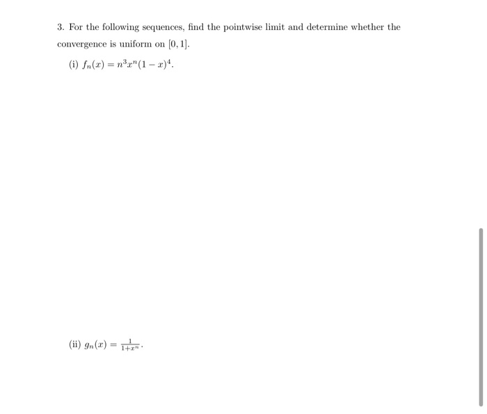 Solved 3. For the following sequences, find the pointwise | Chegg.com