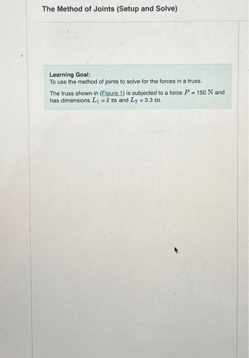 Solved The Method of Joints (Setup and Solve) Learning Goal: | Chegg.com