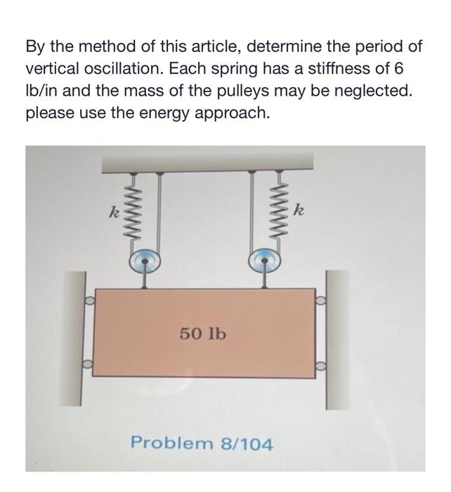 Solved By the method of this article, determine the period | Chegg.com