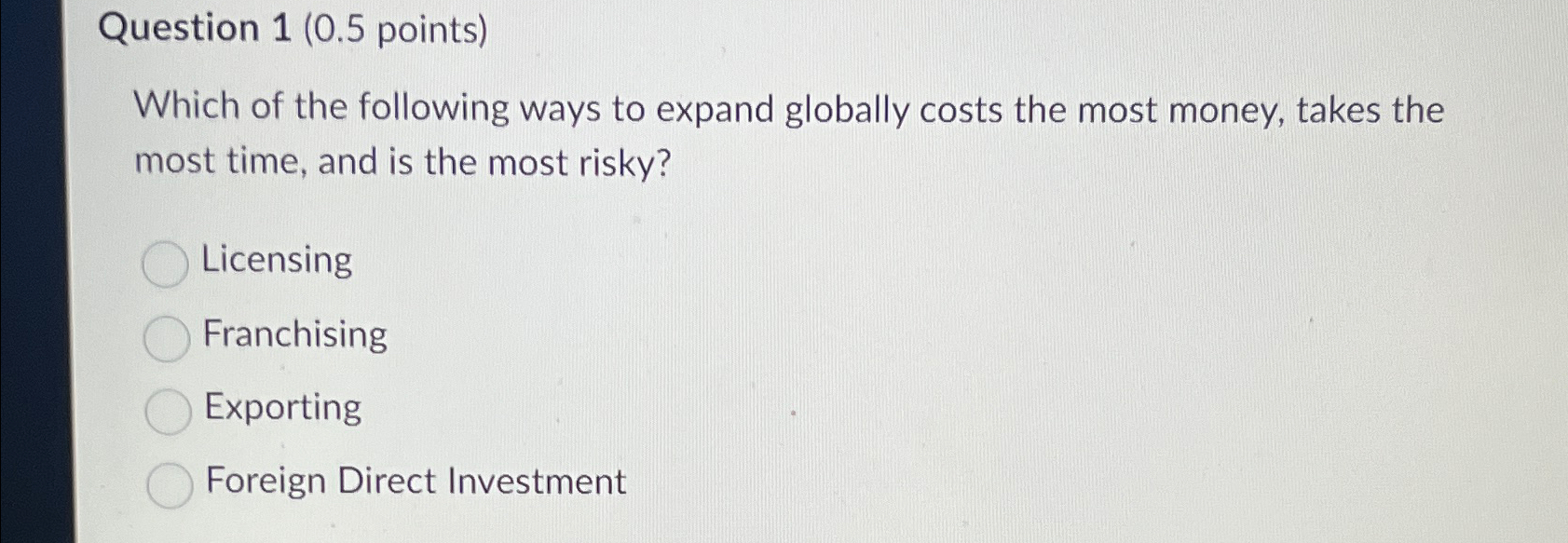 Solved Question 1 ( 0.5 ﻿points)Which of the following ways | Chegg.com