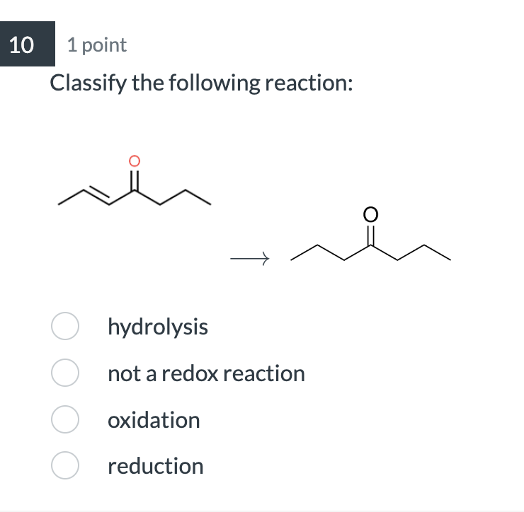 Solved Classify the following reaction:hydrolysisnot a redox | Chegg.com