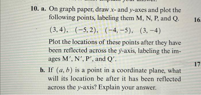 Solved 0. a. On graph paper, draw x - and y-axes and plot | Chegg.com