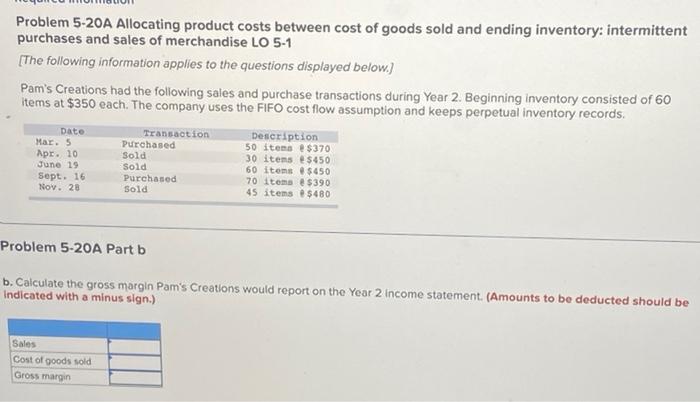 Solved Problem 5-20A Allocating product costs between cost | Chegg.com