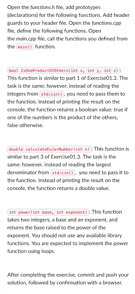Solved Open the functions.h file, add prototypes | Chegg.com