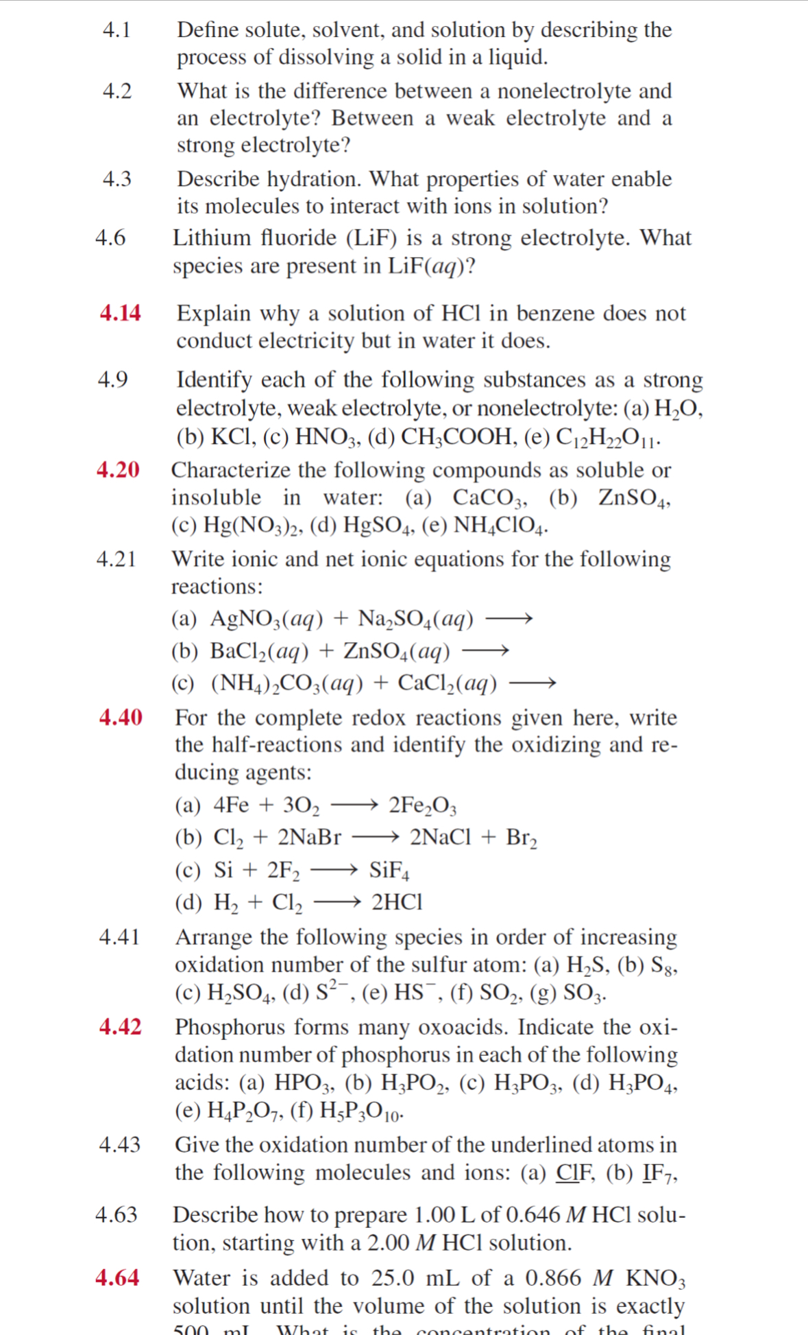 Solved 4.1 ﻿Define solute, solvent, and solution by | Chegg.com