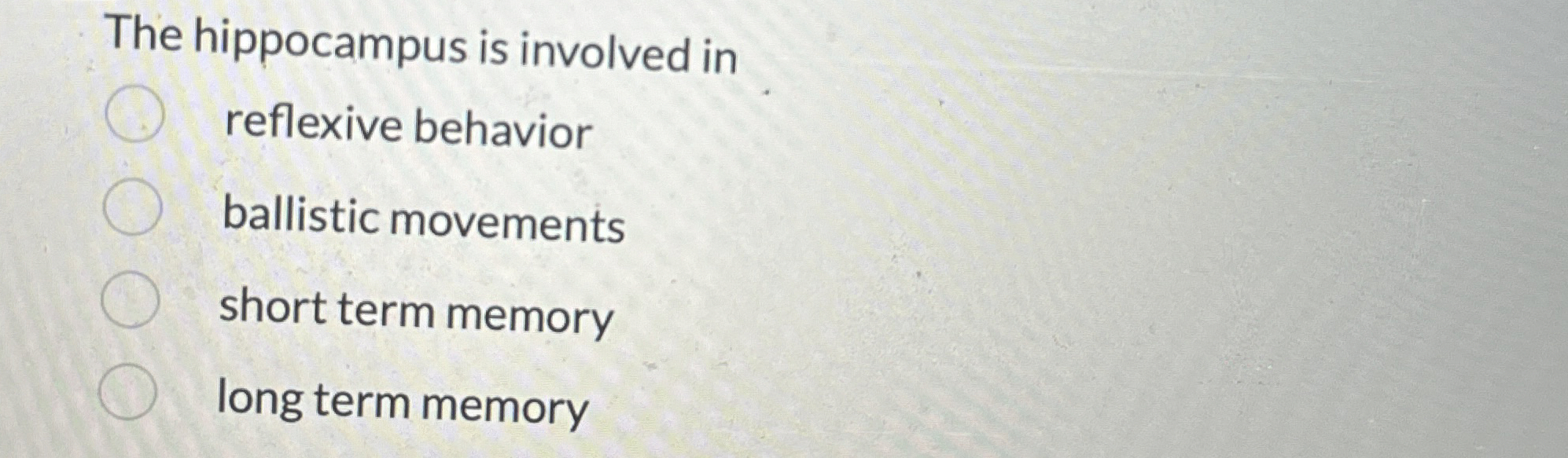 Solved The hippocampus is involved inreflexive | Chegg.com