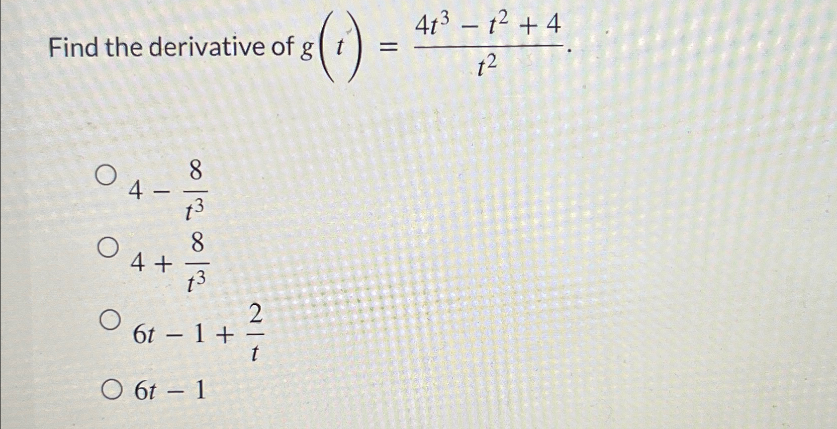 Solved Find the derivative of | Chegg.com