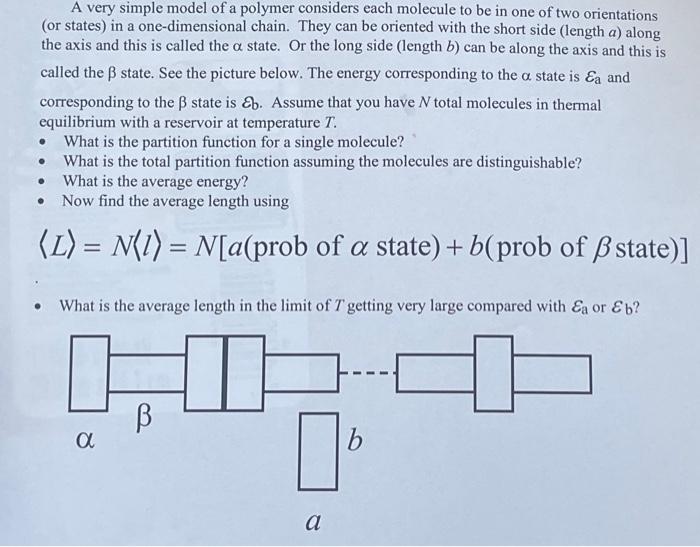 Solved A very simple model of a polymer considers each | Chegg.com