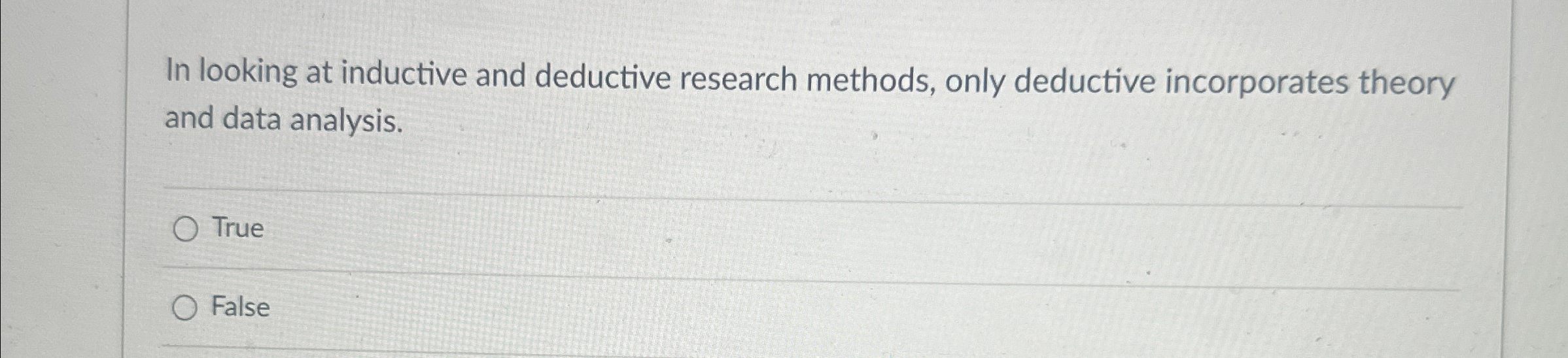 Solved In looking at inductive and deductive research | Chegg.com