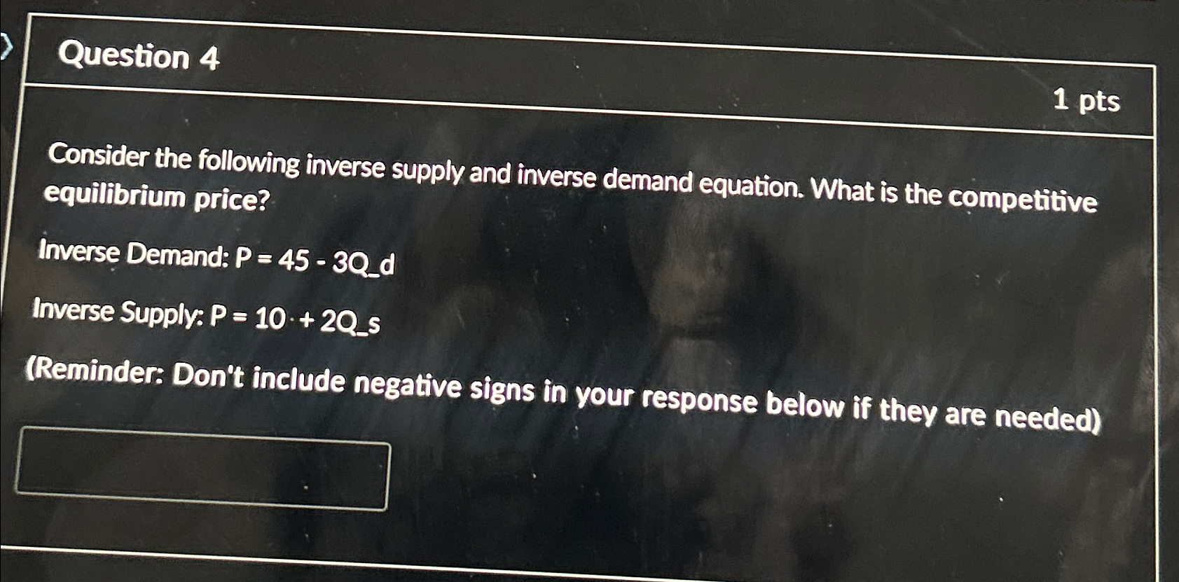 Solved Question 41 ﻿ptsConsider the following inverse supply | Chegg.com
