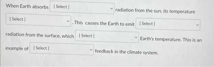Solved When Earth absorbs radiation from the sun, its | Chegg.com