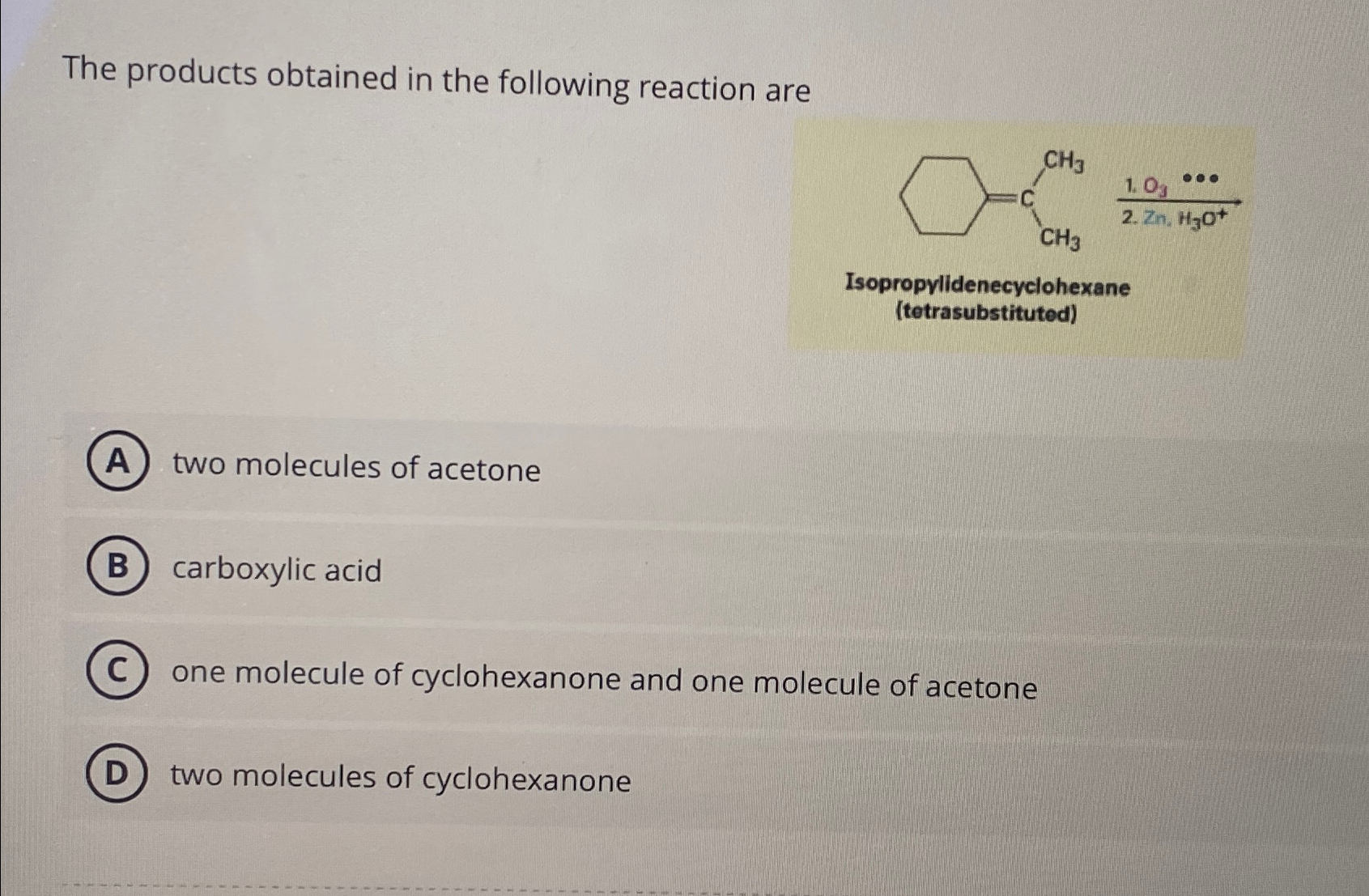 Solved The products obtained in the following reaction | Chegg.com