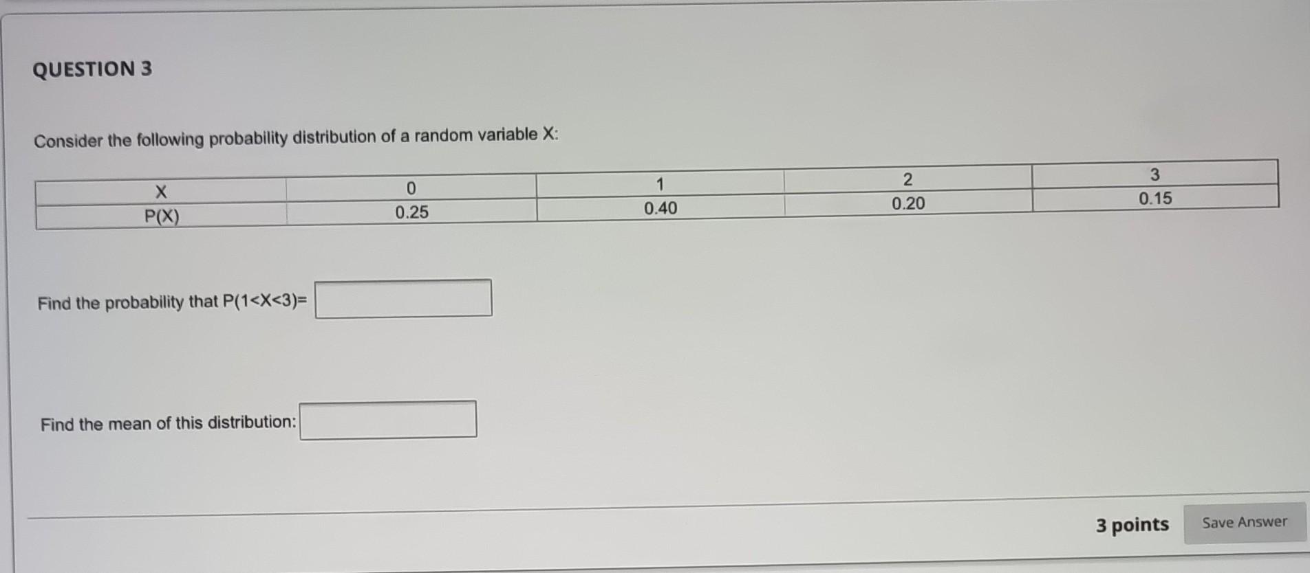 Solved Consider the following probability distribution of a | Chegg.com