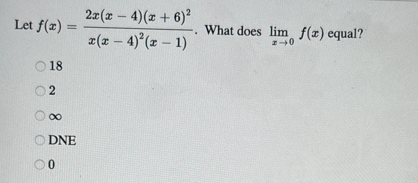 Solved Let f(x)=2x(x-4)(x+6)2x(x-4)2(x-1). ﻿What does | Chegg.com