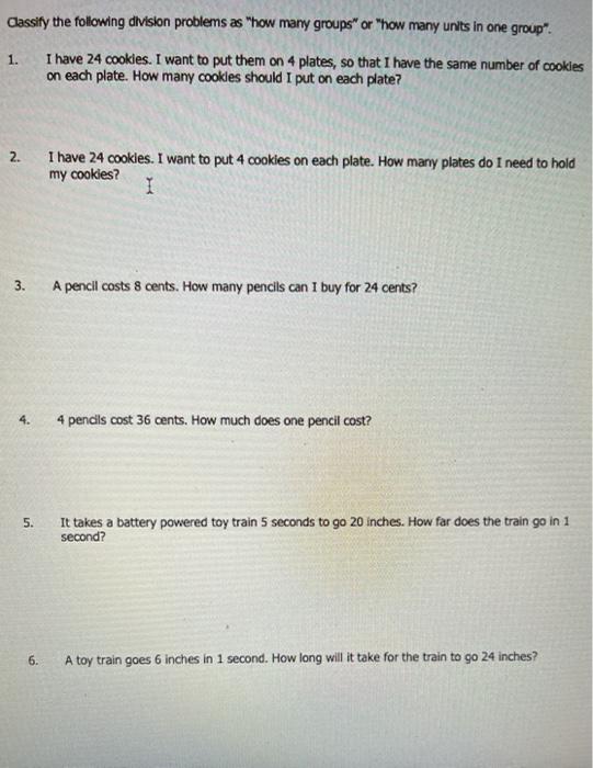 Solved Classify the following division problems as "how many | Chegg.com
