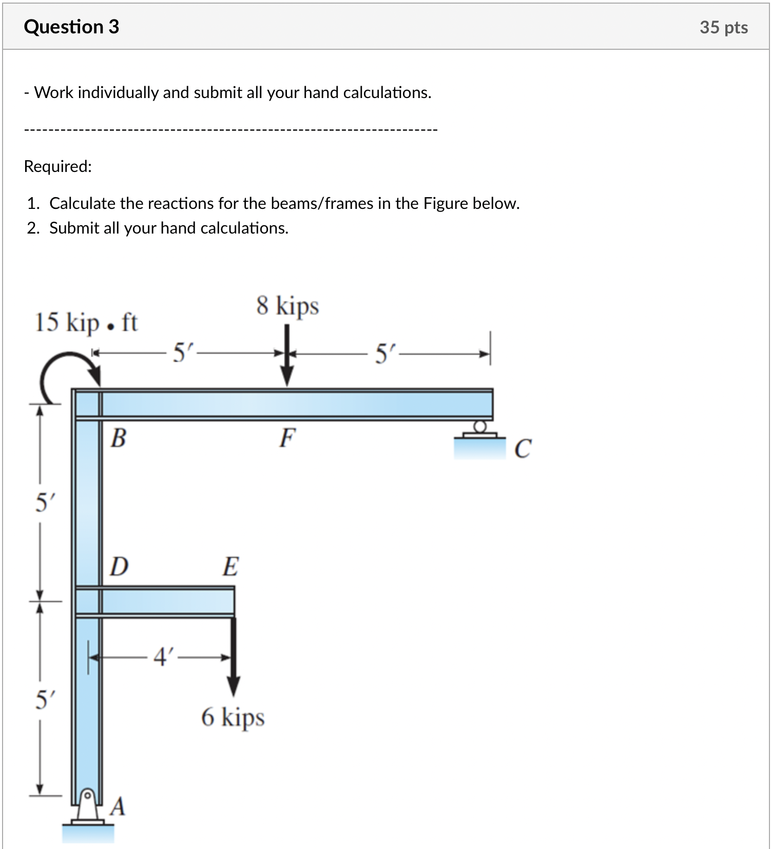 Solved Required:1. ﻿Calculate the reactions for the | Chegg.com