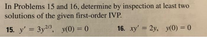 Solved In Problems 15 and 16 , determine by inspection at | Chegg.com
