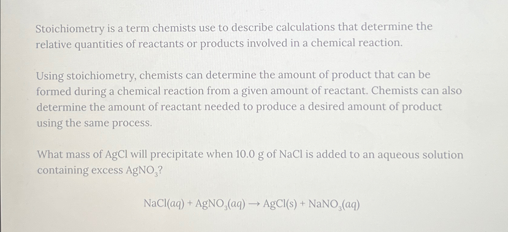 Solved Stoichiometry is a term chemists use to describe | Chegg.com