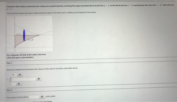 Solved (1 point) Finding the volume of a solid of revolution | Chegg.com