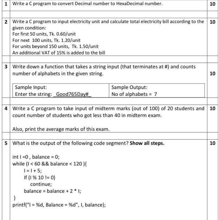 Solved 1 Write A C Program To Convert Decimal Number To
