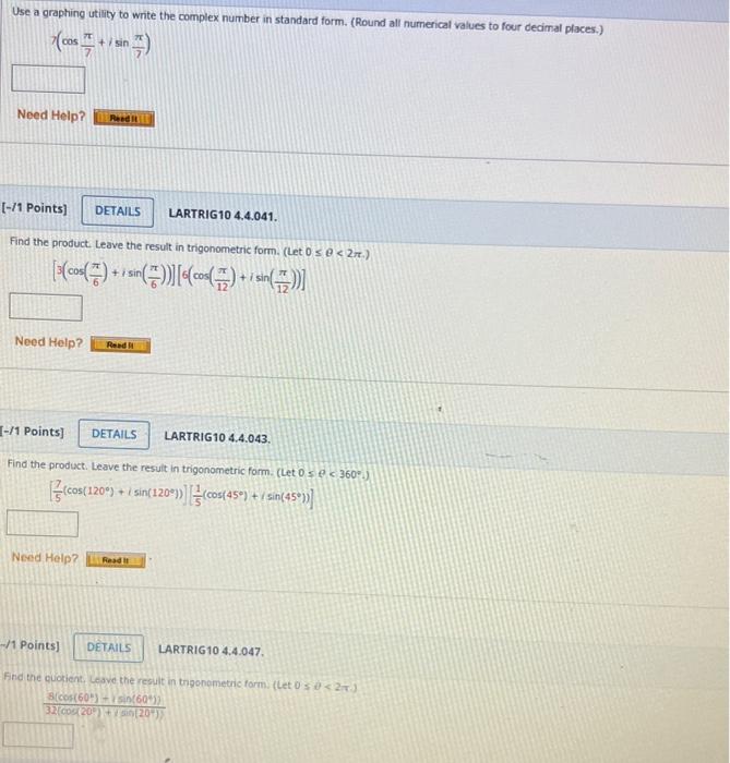 Solved Use a graphing utility to write the complex number in | Chegg.com