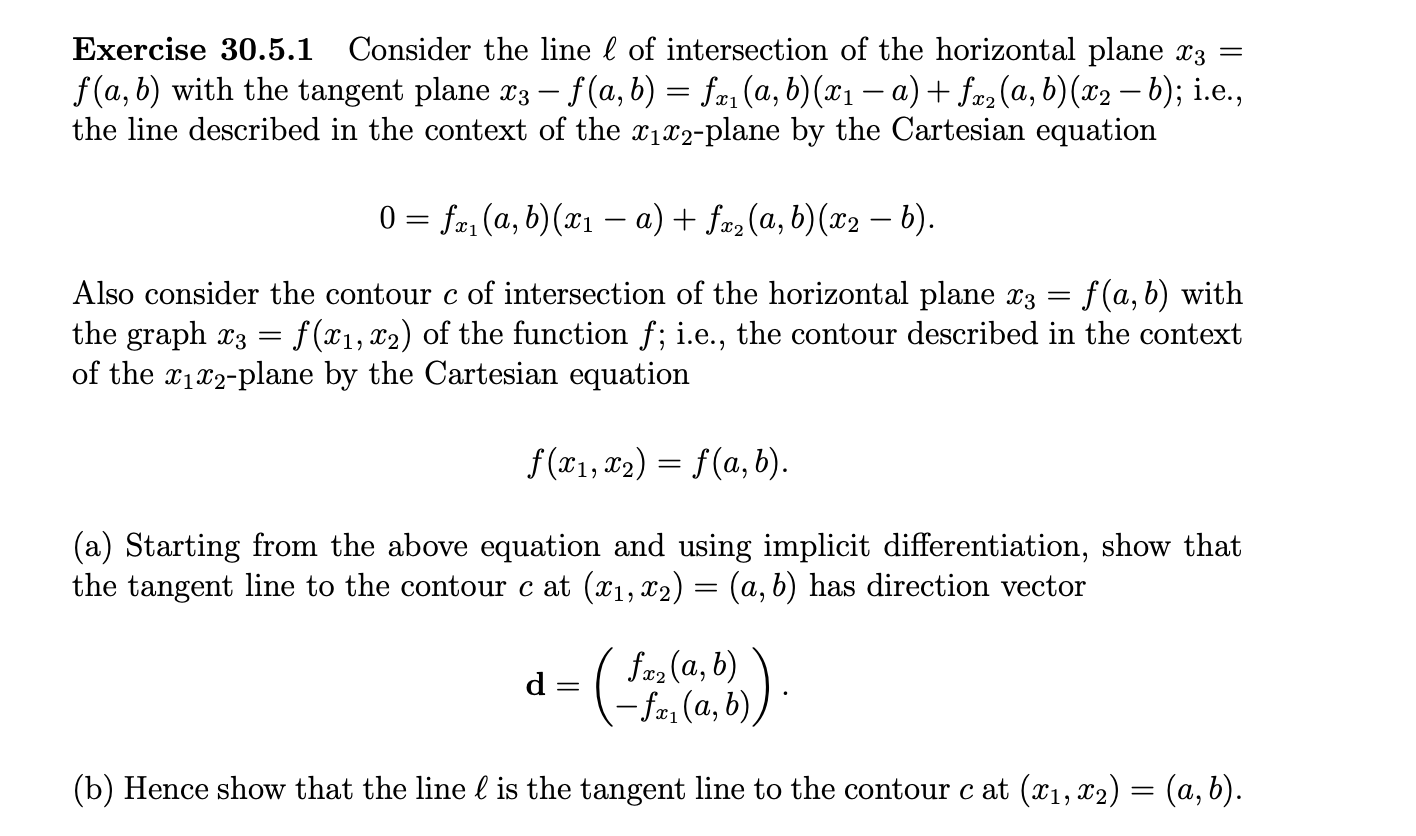 Solved Exercise 30.5.1 ﻿Consider the line l ﻿of intersection | Chegg.com