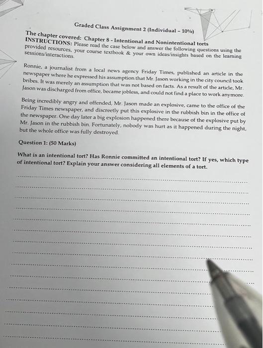 Solved Question 2: (S0 Marks)Graded Class Assignment 2 | Chegg.com