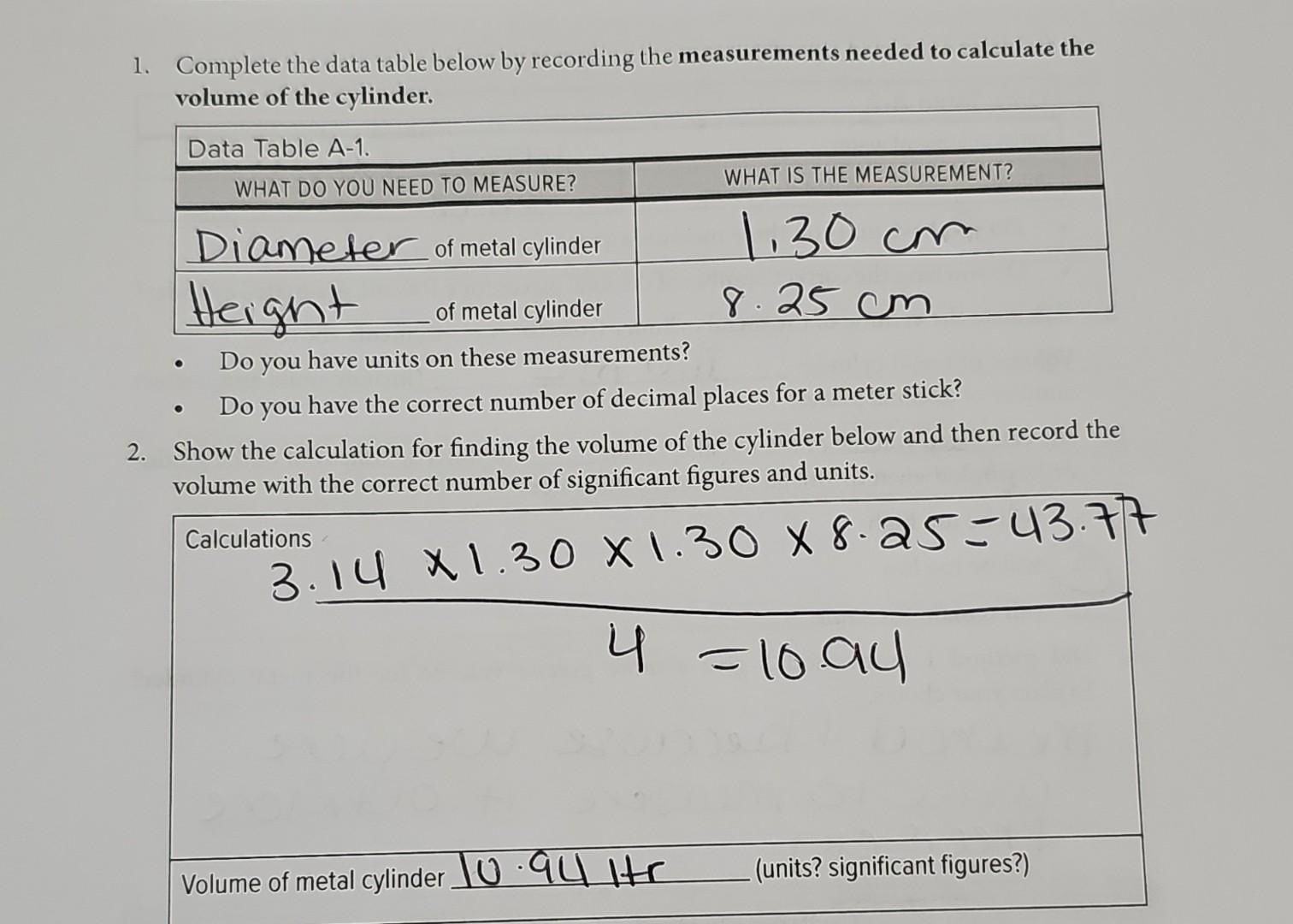 Solved Data Table A-1. WHAT DO YOU NEED TO | Chegg.com