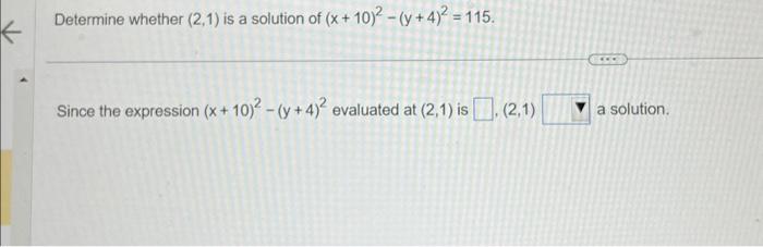 Solved Determine whether (2,1) is a solution of | Chegg.com