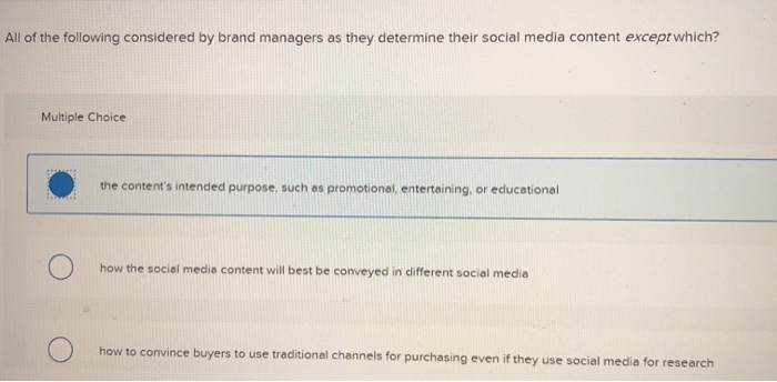 Solved All of the following considered by brand managers as | Chegg.com