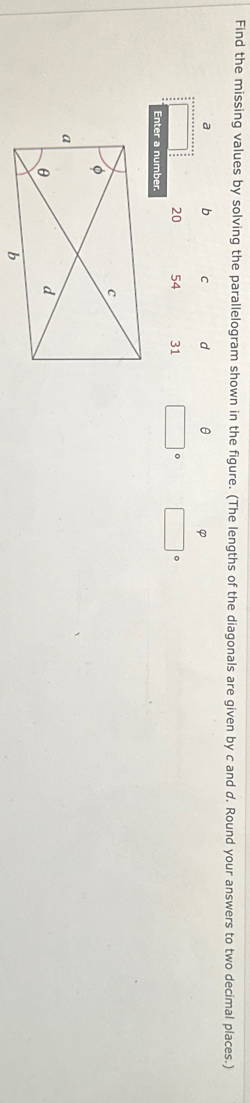 Solved Find the missing values by solving the parallelogram | Chegg.com
