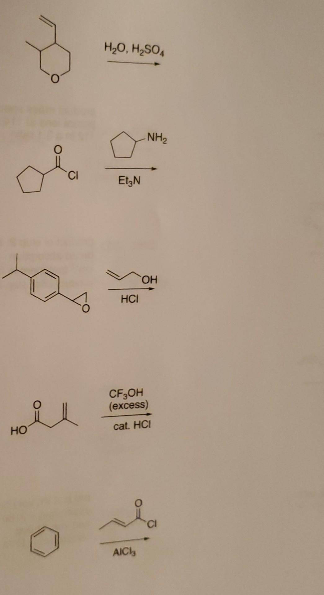 Solved HO, HSO4 NH2 СІ EtzN о ОН HCI CF3OH (excess) ю? НО | Chegg.com