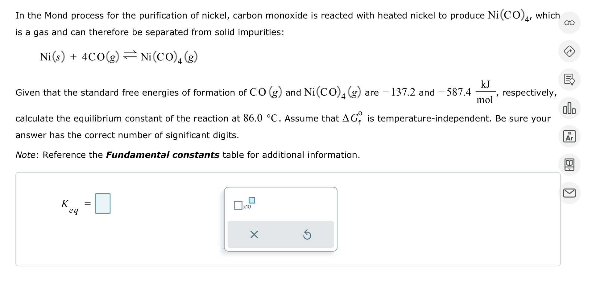 Solved In the Mond process for the purification of nickel, | Chegg.com