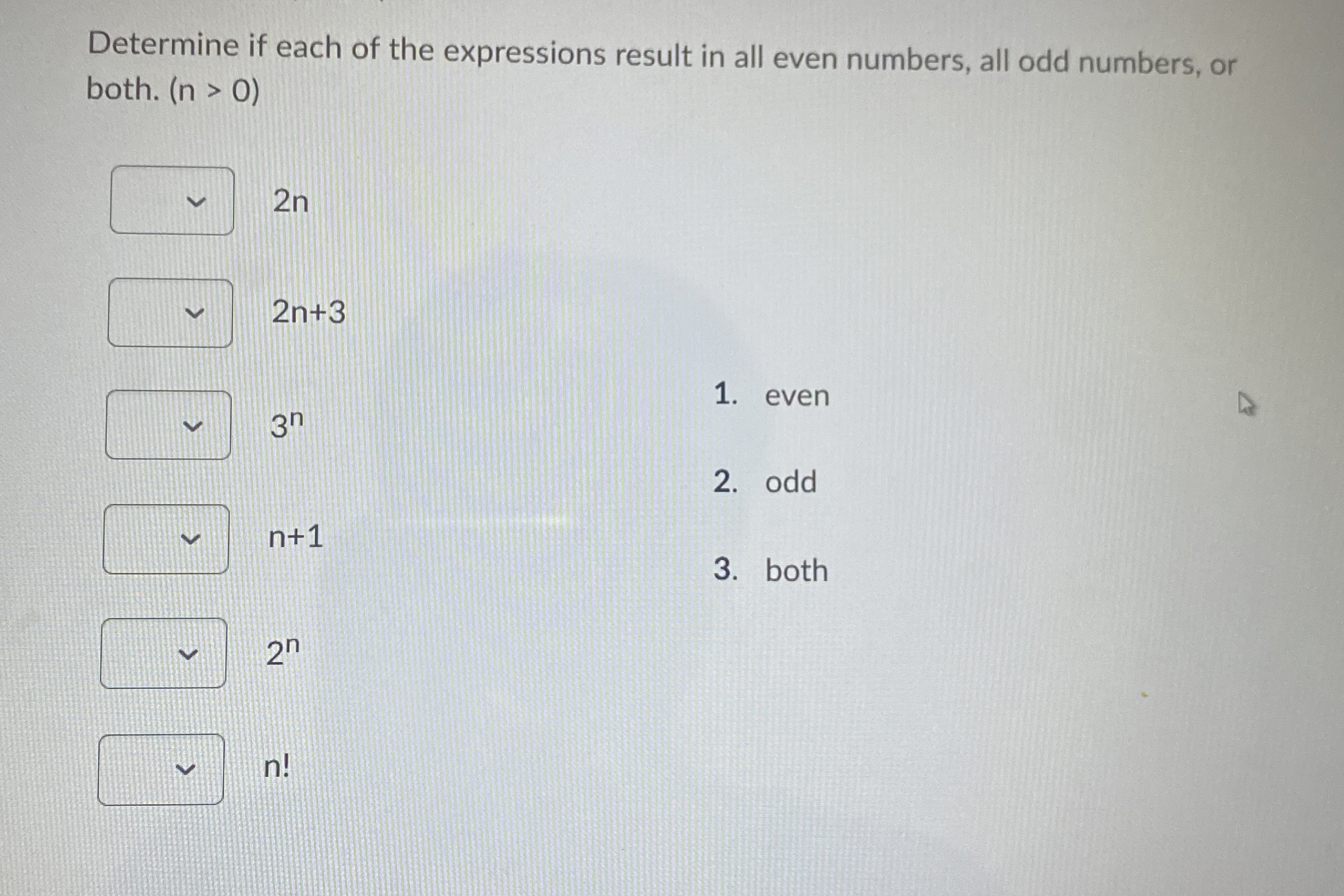 Solved Determine if each of the expressions result in all | Chegg.com
