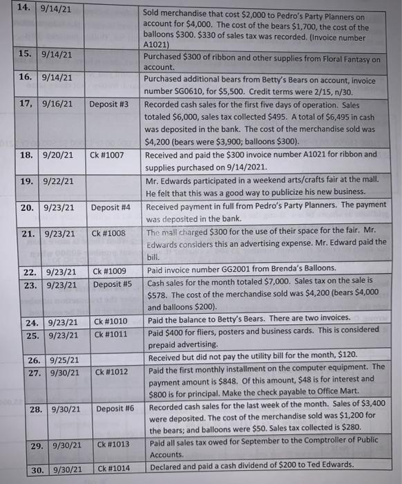 Solved Part Two Instructions The following are the adjusting | Chegg.com