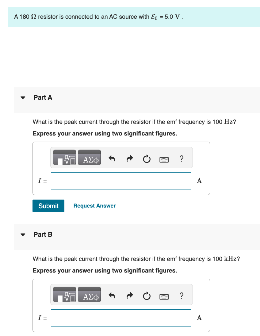 Solved A 180Ω ﻿resistor is connected to an AC source with | Chegg.com