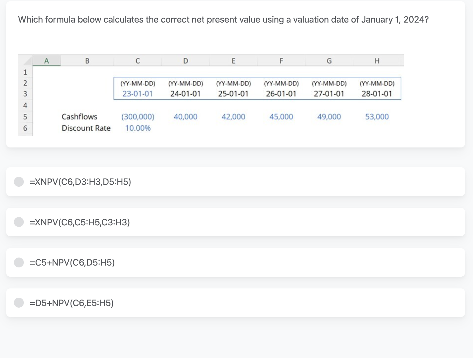 Solved Which formula below calculates the correct net | Chegg.com