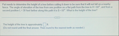Solved Pat needs to determine the height of a tree before | Chegg.com