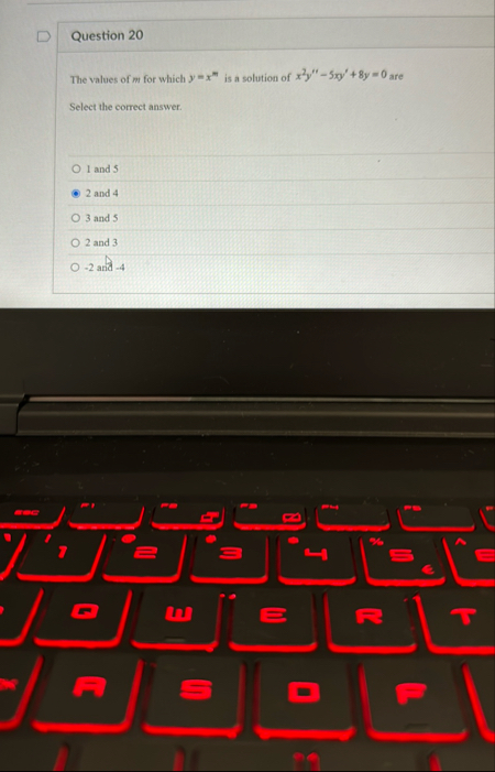 Solved Question 20The values of m ﻿for which y=xm ﻿is a | Chegg.com